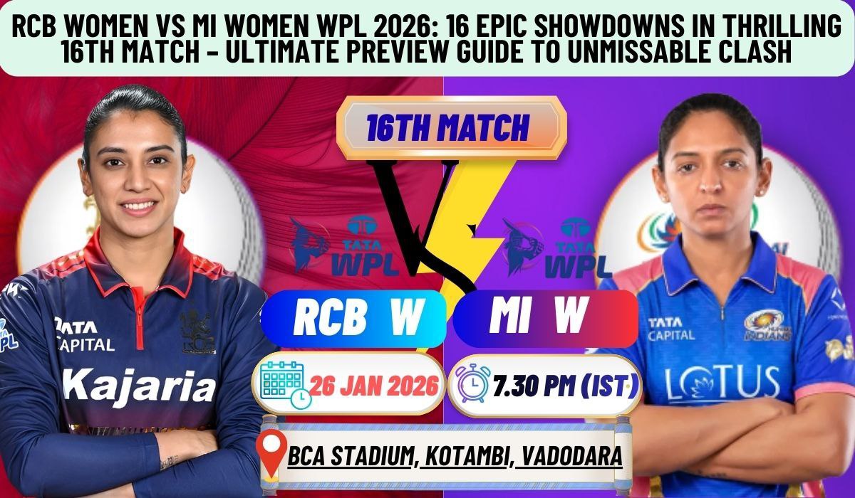 RCB Women Vs MI Women WPL 2026: 16th Match Preview Guide