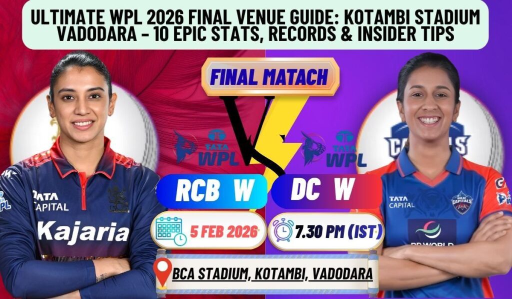WPL 2026 Final Venue Kotambi Stadium Vadodara – Stats, Records, Pitch ...